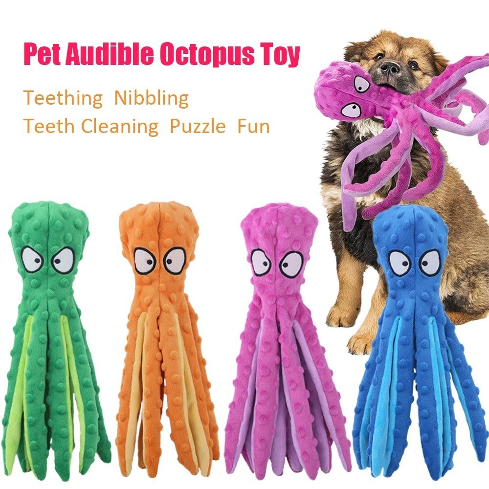 Dog Vocal Toys Octopus Non-stuffed Soft Plush Toy Puppy Educational | eBay