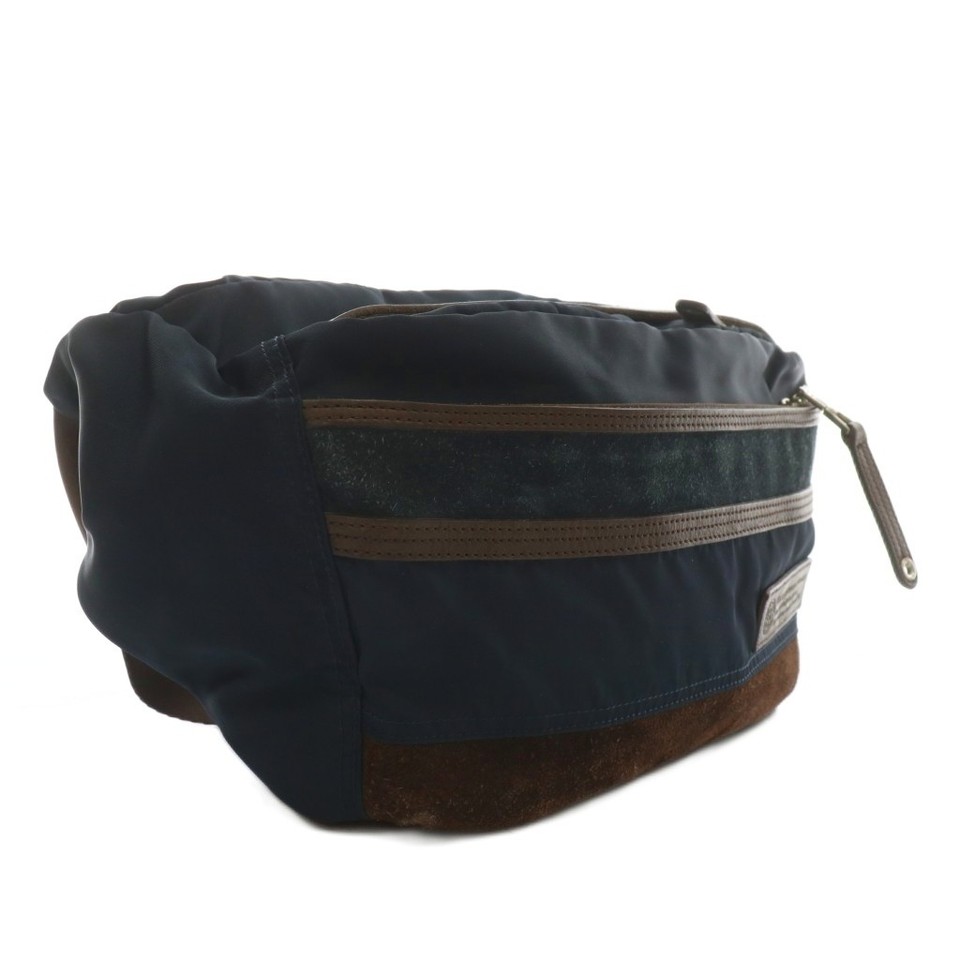 Masterpiece Men's Nylon Leather Waist Bag Navy Brown AB Condition | eBay UK