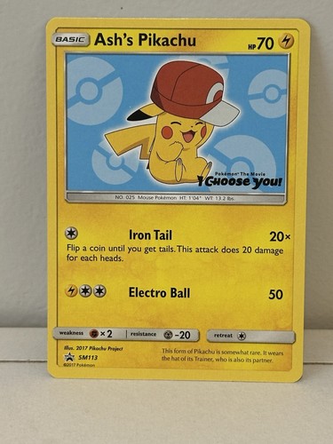 Ash's Pikachu SM113 Black Star Promo I CHOOSE YOU! NM Pokemon 2019 | eBay