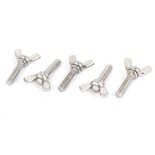 304 Stainless Steel Wing Bolt Butterfly Screw M5 x 20mm 0.8mm Pitch ...