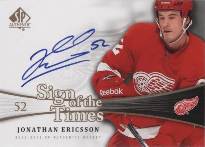 2011-12 SP Authentic - Sign of the Times Jonathan Ericsson #SOT-JE (AU ...