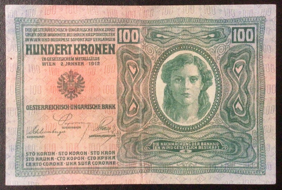 1919 AUSTRIA PAPER MONEY - 100 KRONEN BANKNOTE! | eBay