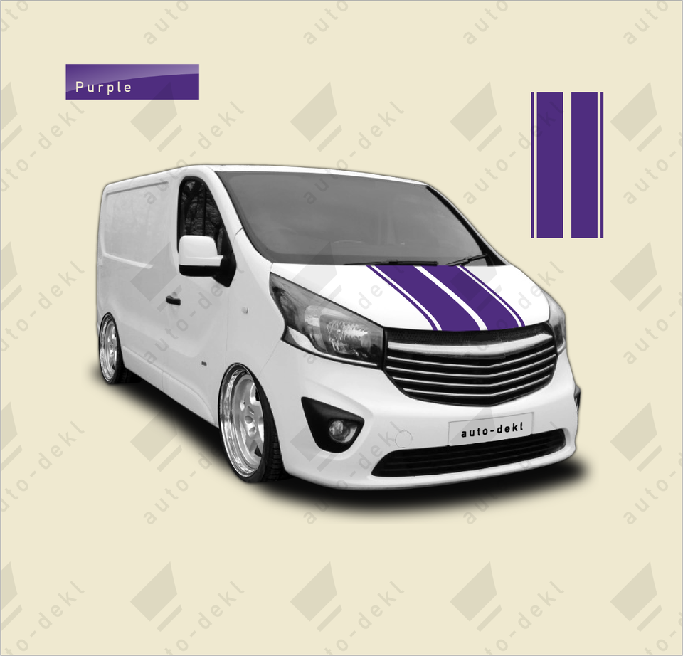 Fits Renault Trafic (2014-On) - Front Bonnet Stripes Vinyl Stickers Van ...