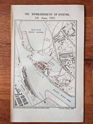 The Bombardment of Ostend - 1931 Antique Naval Admiralty WW1 Map | eBay UK