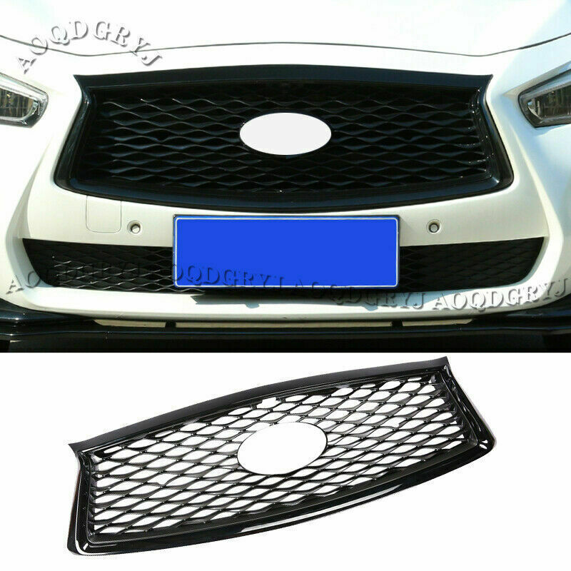 Glossy Black Front Grilles Grill Trim Replace Refit For Infiniti Q50 ...