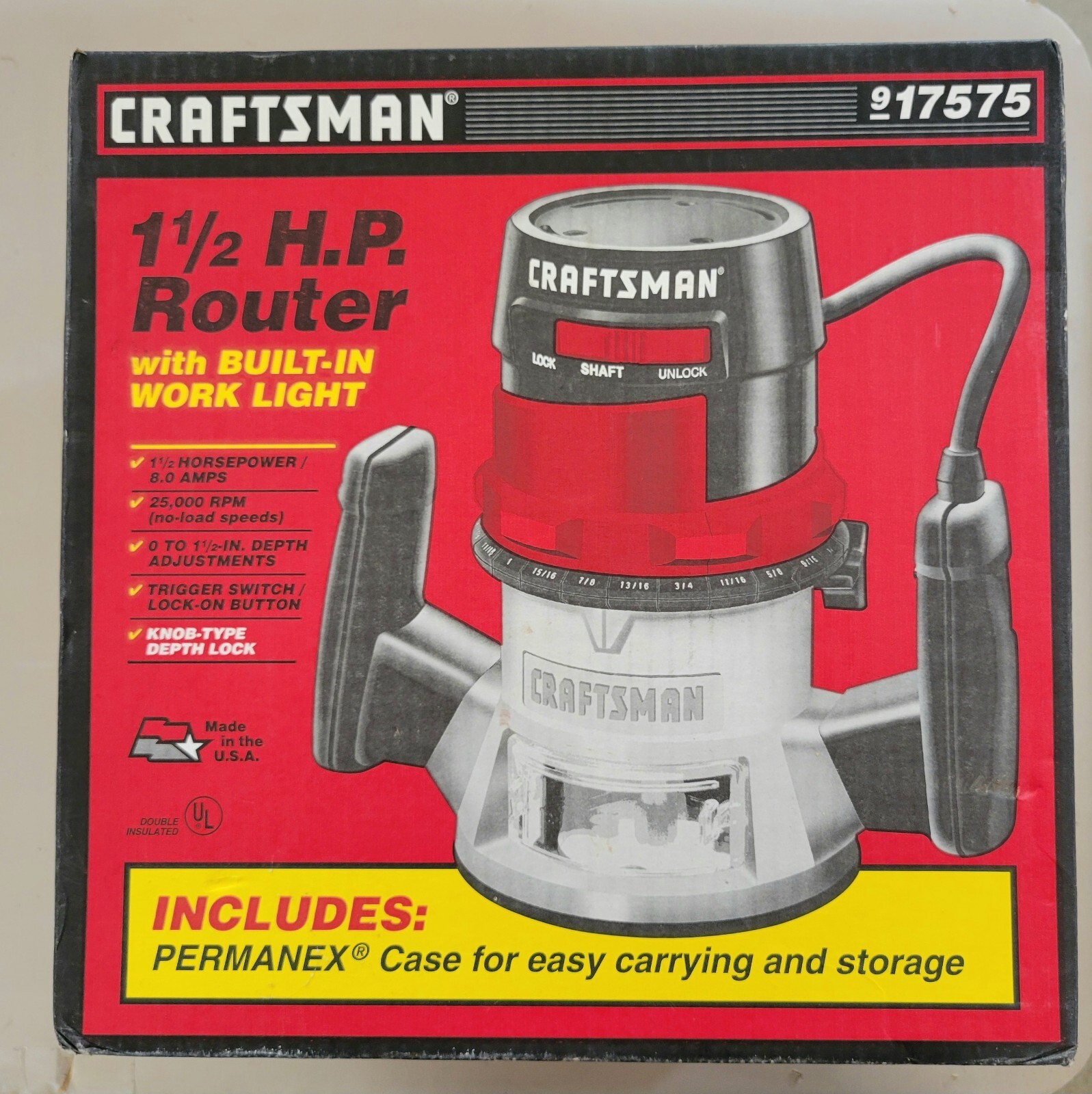 Craftsman Router 917575, 1-1/2 Horsepower Router with Built-In Work ...