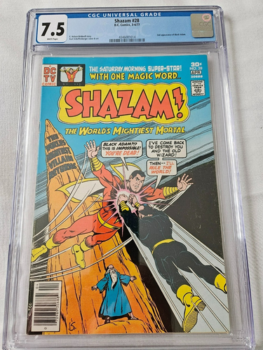 SHAZAM! #28 CGC 7.5 WHITE PAGES 1977 2ND BLACK ADAM! CAPTAIN MARVEL! DC ...
