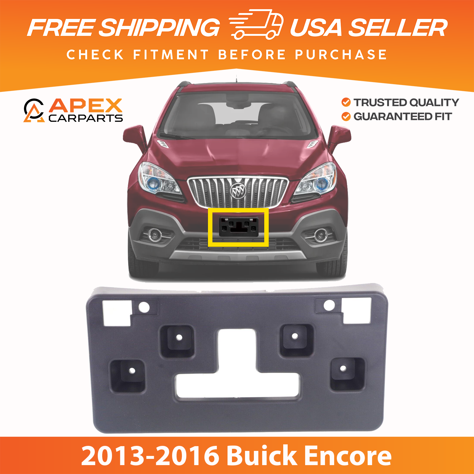 New Front License Plate Bracket plastic For 2013-2016 Buick Encore ...