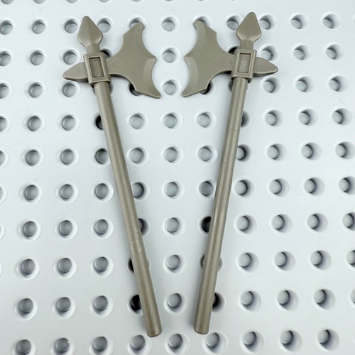 LEGO Minifigure Weapon Axe Halberd Elaborate Dark Gray Lot of 2 ...
