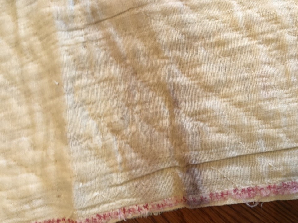 Antique Cutter Quilt Hand Stitched WORN Damaged Vintage Feed Sack ...