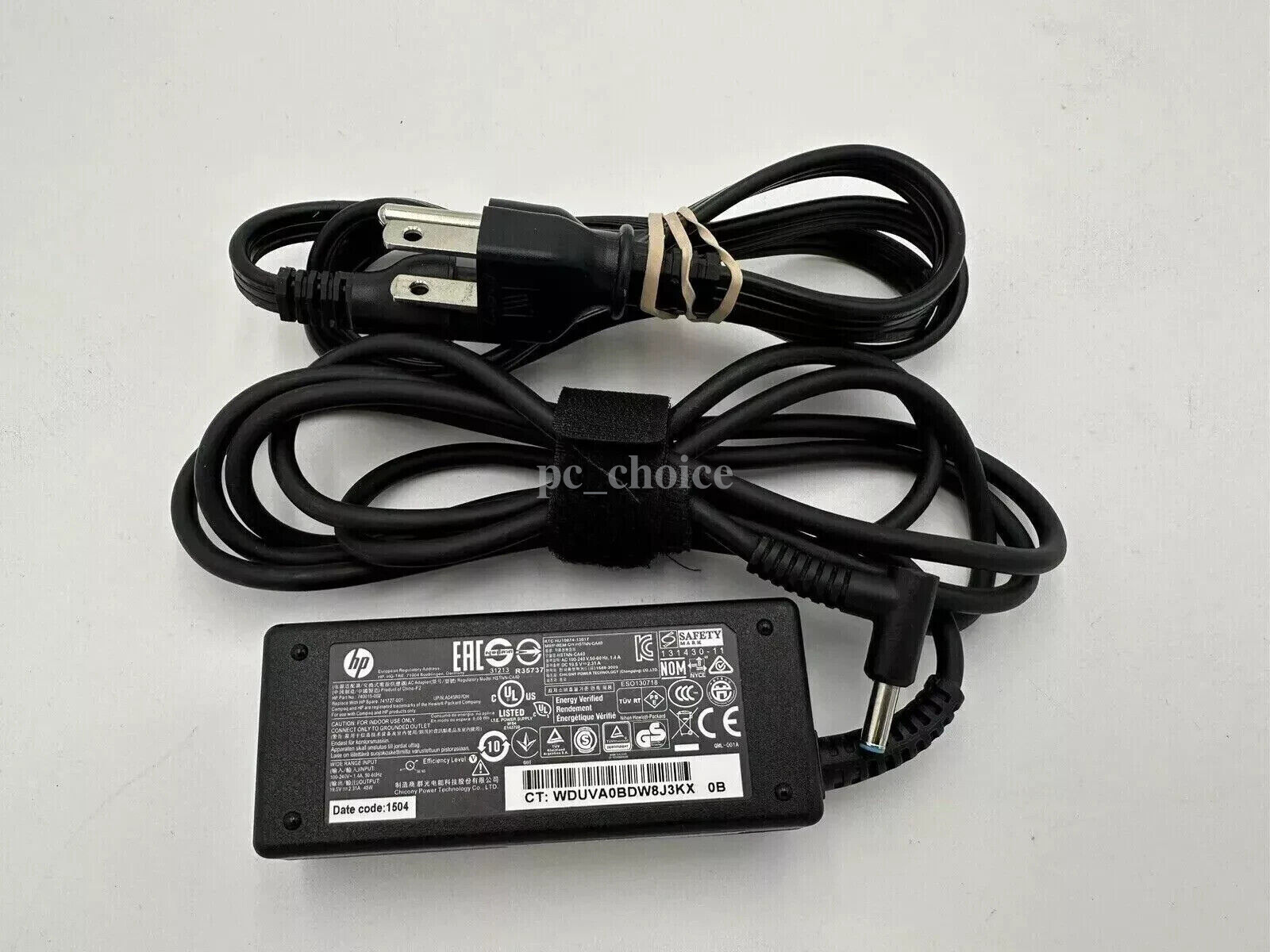 Genuine HP laptop AC Adapter Power Supply charger 19.5V 45W blue tip ...