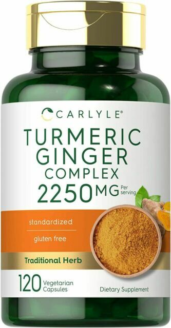 Carlyle Turmeric Curcumin & Ginger Complex 2250mg Veggie Capsules - 120 ...