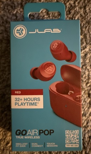 New Jlab Red Go Air Pop True Wireless Dual Connect Ear Buds W/ Charging ...