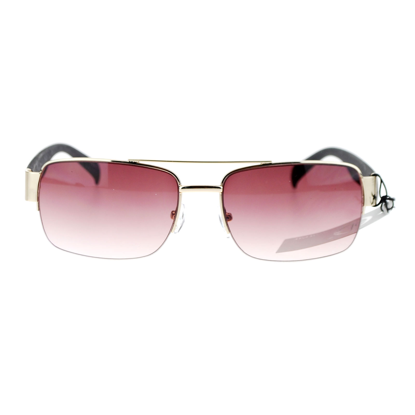 Half Rim Rectangular Frame Sunglasses Flat Top Designer Fashion | eBay