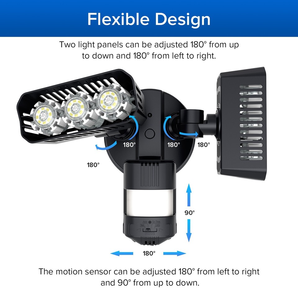 Outdoor LED PIR Motion Sensor Security Lights 4 Modes 27W=200W ...