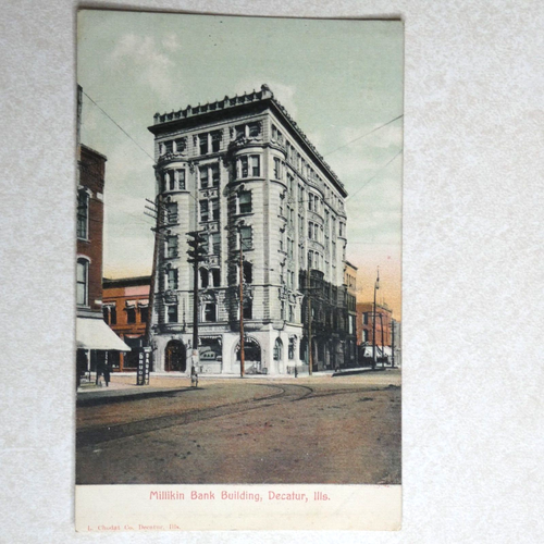 G1190 Antique Postcard IL Illinois Decatur Millikin National Bank | eBay