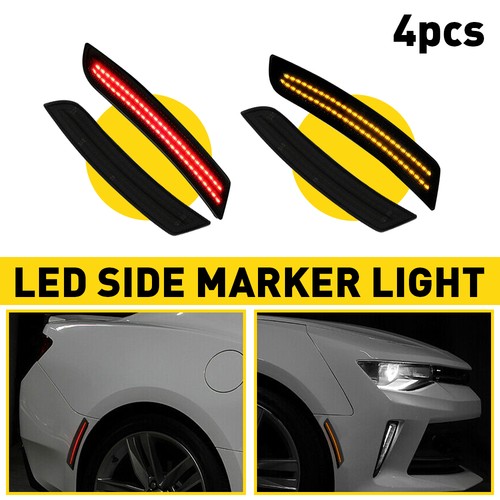 Amber Smoked Red Side LED Marker Light For 2016-2021 Chevrolet Camaro ...