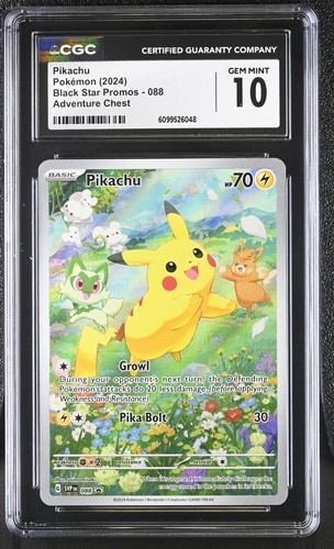 CGC 10 Pikachu 088 Black Star Promo Adventure Chest Pokemon Card | eBay