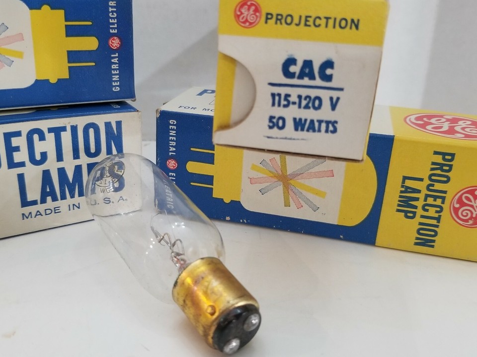 Lot Of (4) CAC Projector Bulbs 50W GE Projection Lamps New Old Stock ...