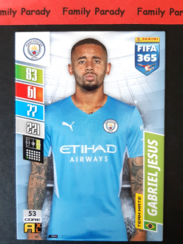 Gabriel Jesus 53 Manchester Card Panini Adrenalyn XL Foot Fifa 365 2022 ...