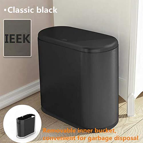 Plastic Trash Can with Press Top Lid3.2 Gallon /12 Liter Garbage ...