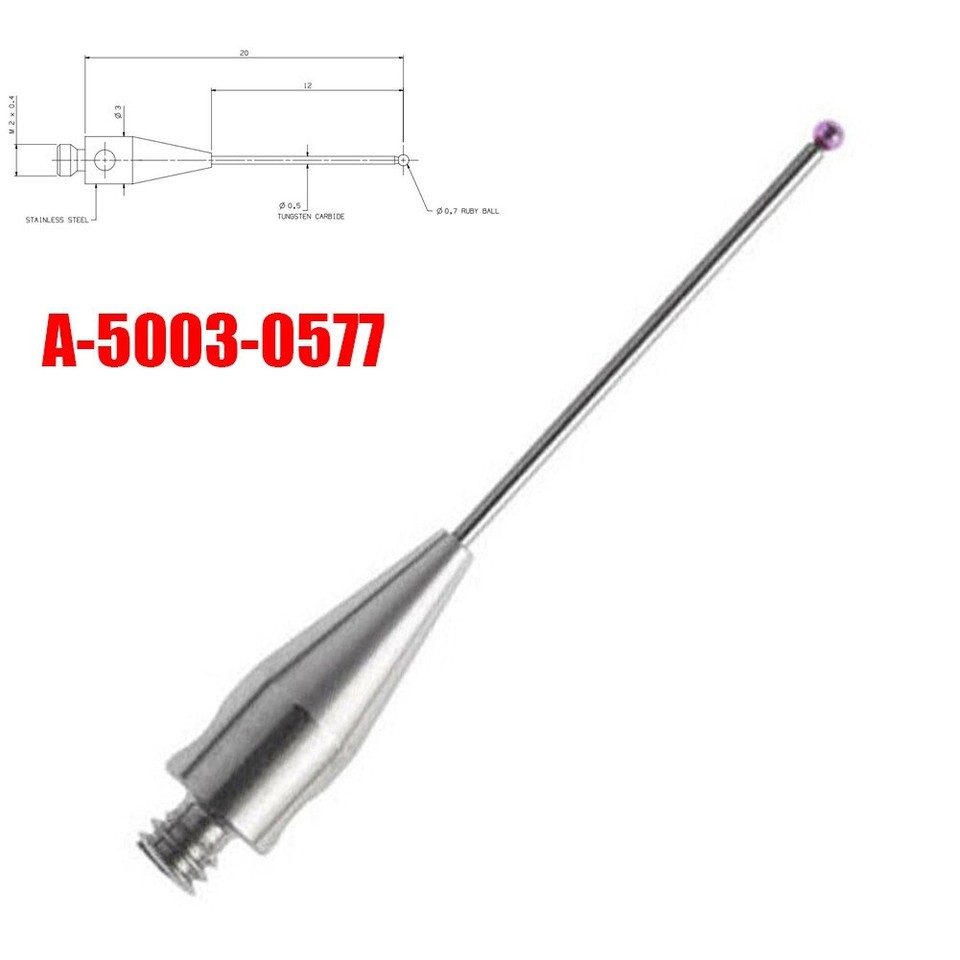 CMM Touch Probe Styli A-5003-0577 M2 Thread 0.7mm Ball 20mm Length ...