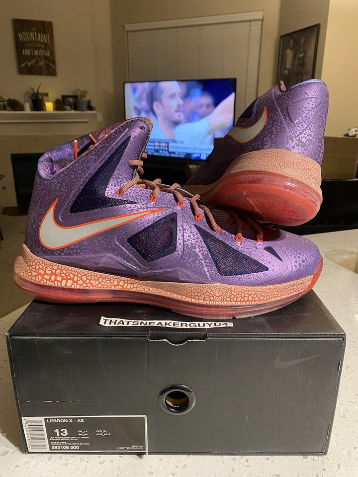 Nike Air Max LeBron X 10 All Star sz 13 Extraterrestrial Galaxy Jade ...
