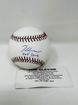 TOM GLAVINE Autographed Baseball with Certificate Of Authenticity | eBay