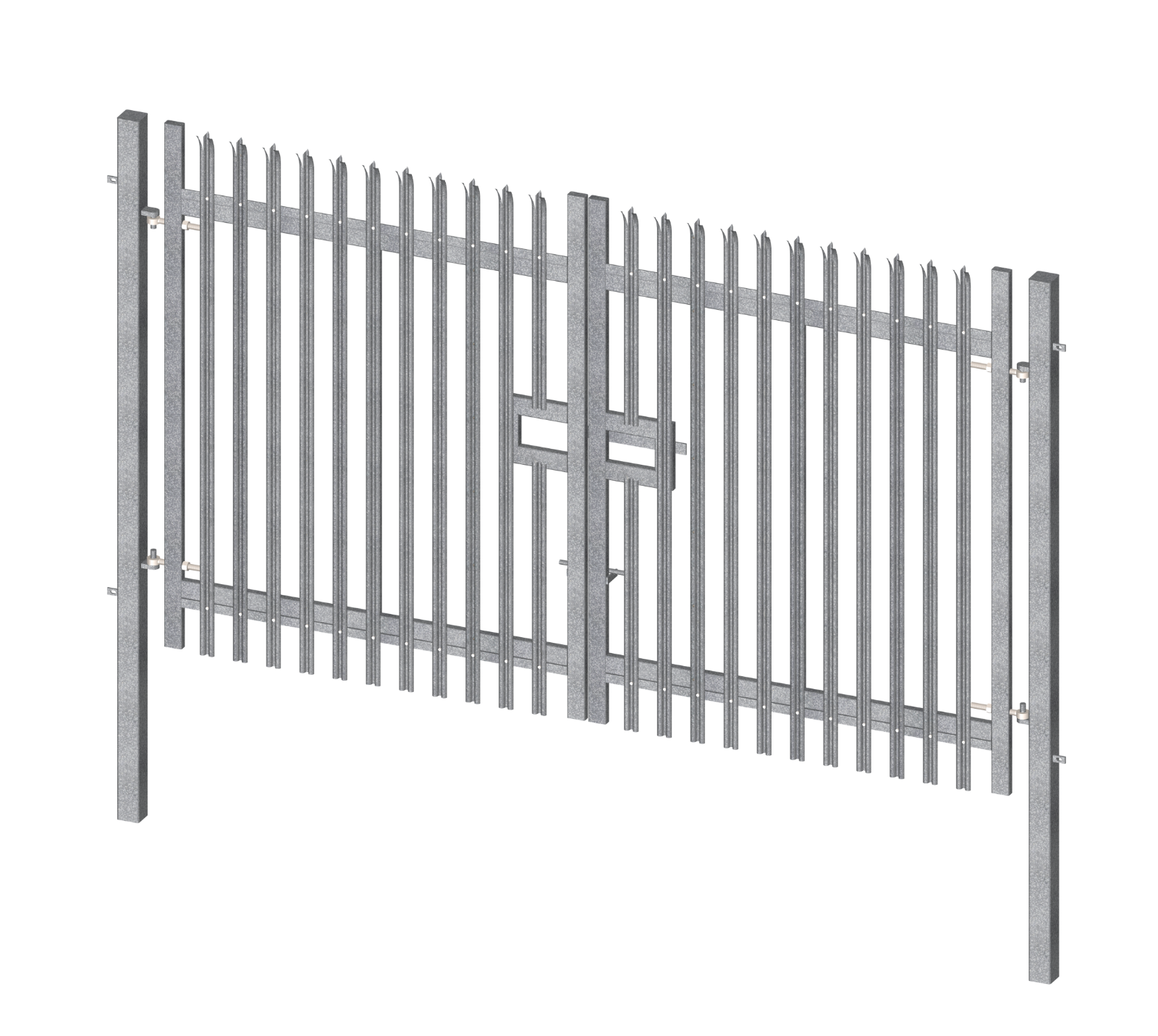 Palisade Gate Double Leaf Gate 2.0m High x 5.0m Galvanised | eBay UK