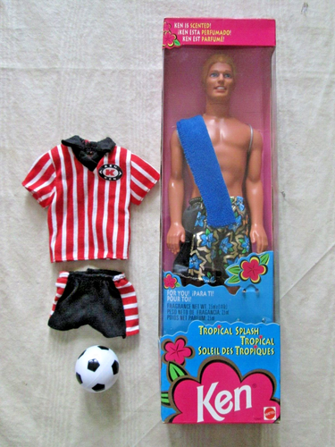 Tropical Splash Ken Doll Mattel 94 Frag Bottle inside #12447 Soccer ...