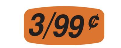 1000 each per roll 3/.99 CENTS MERCHANDISE LABELS FL RED BLACK STICKERS ...