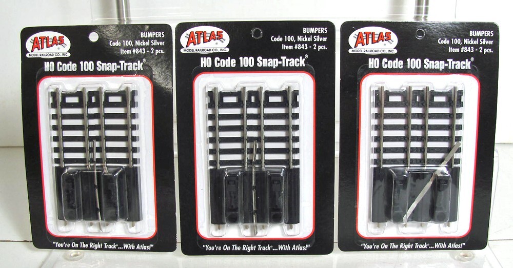 ATLAS 843 HO SCALE CODE 100 SNAP-TRACK BUMPERS - THREE PACK! | eBay