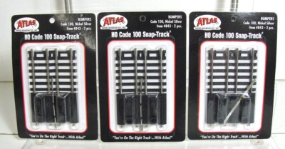 ATLAS 843 HO SCALE CODE 100 SNAP-TRACK BUMPERS - THREE PACK! | eBay