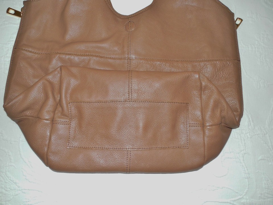 STEVEN by STEVE MADDEN Brown Leather Expandable Large Shoulder Bag ...