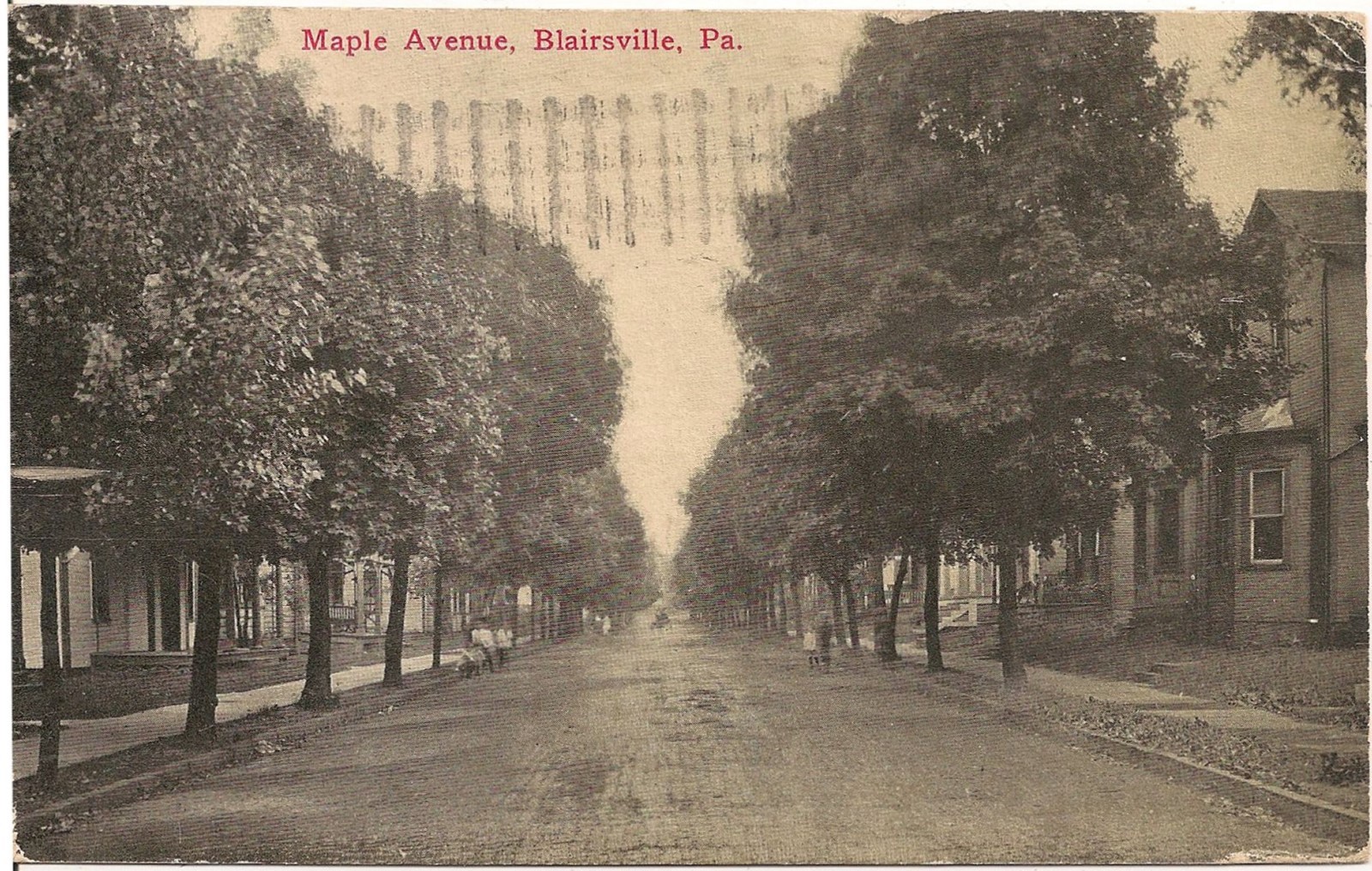 View on Maple Avenue in Blairsville PA Postcard 1914 | eBay