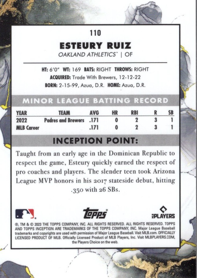 2023 Topps Inception Green #110 Esteury Ruiz | eBay