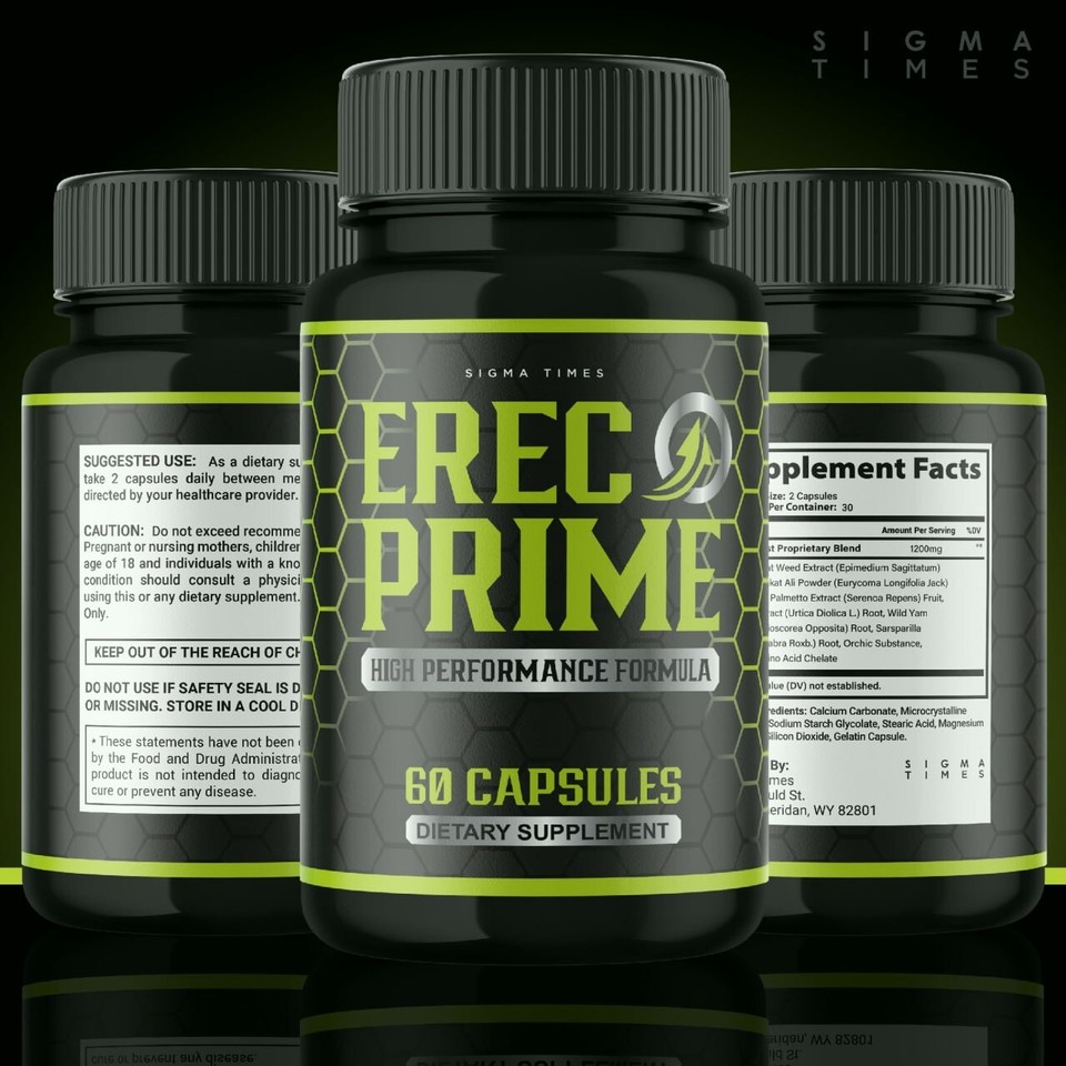 (5 Pack) Erec Prime Supplement for Men Virility, Male Performance Pills ...