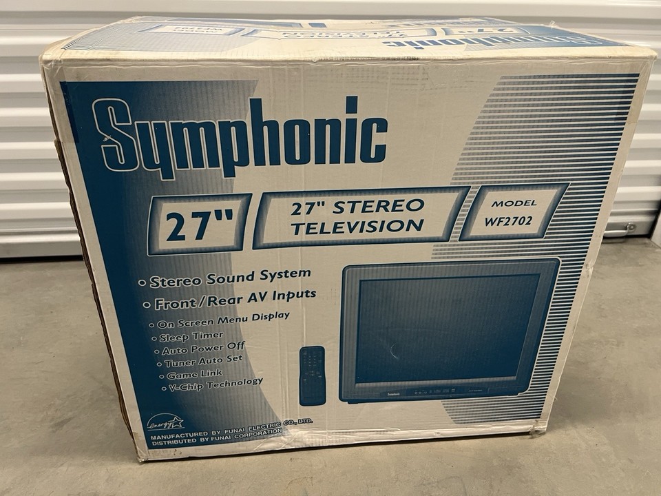 Symphonic WF2702 27” Composite Video & Stereo Sound CRT TV NEW IN BOX ...