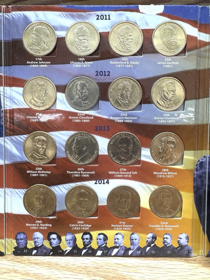COMPLETE Presidential Dollar Set Brilliant Uncirculated Coin full US ...