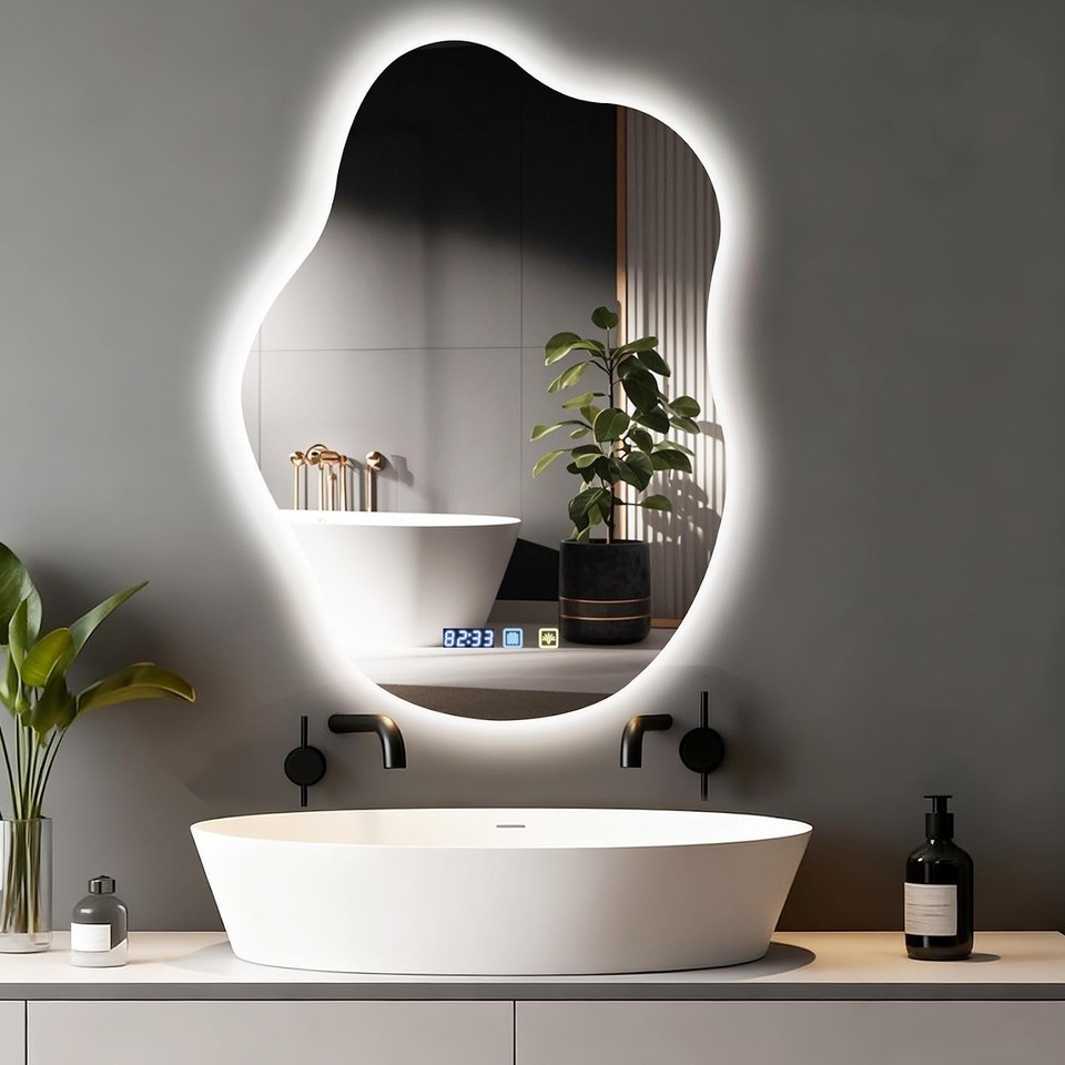 70*50CM Illuminated Bathroom Mirror LED Light Demister Touch Sensor ...