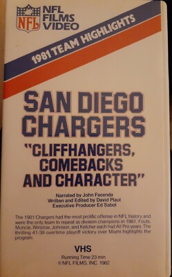 San Diego Chargers 1981 Team Highlights (VHS, 1982) Rare NFL Films ...