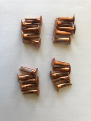 Split Copper Rivet, Flat Head Fasteners, 1/8" Dia, 0.5" Long, 8-16, Lot ...