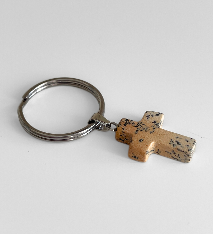 Gemstone Cross Stainless Steel Keychain - Enhance Style and Well-Being ...