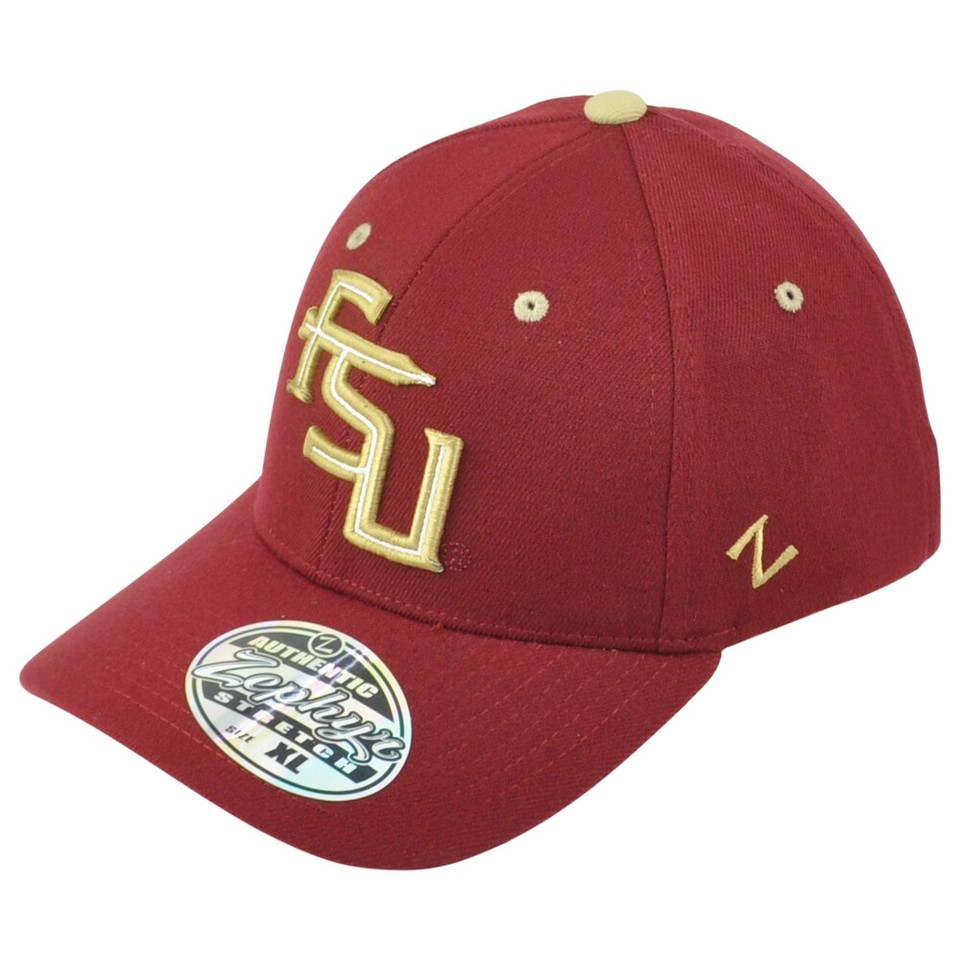 NCAA Zephyr Florida Seminoles FSU Burgundy Curved Bill Fitted Youth ...