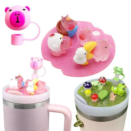 Animal Straw Toppers for Stanley Cups 40 Oz Cute Acrylic Cup Lid ...
