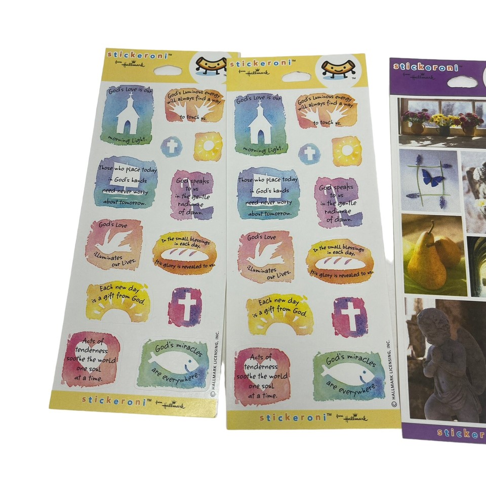Stickeroni Stickers Religious Lot of 6 Sheets VTG Hallmark NEW Open | eBay