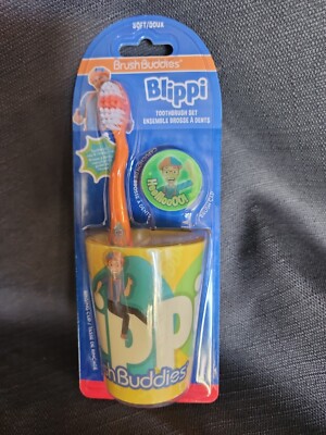 Blippi Toothbrush Cap & Rinsing Cup 3pc Set by Brush Buddies (T144) | eBay