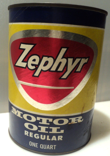 Vintage Zephyr Motor Oil 1 qt Can Gas Oil Advertising Bank Old Original ...