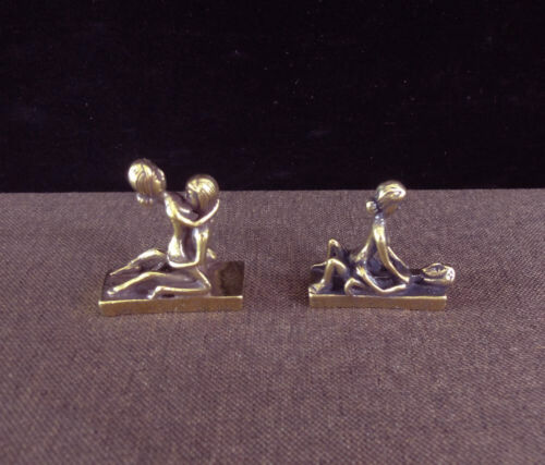 7pcs Retro Sex Man And Woman Brass Figurines Statues Sculptures Desk