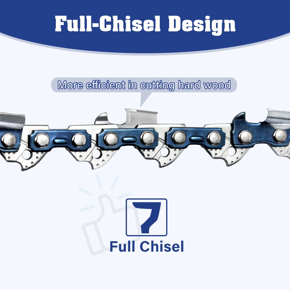 2PCS 18" inch Chainsaw Chain Blade 3/8" LP .050 62DL Full-Chisel 62 DL ...